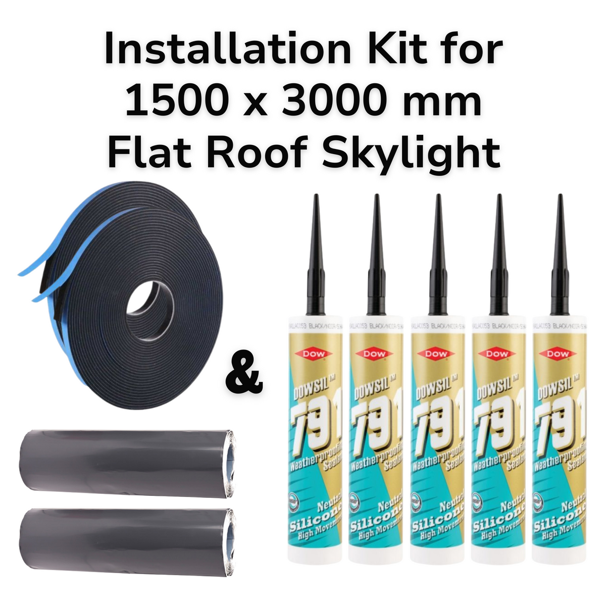 1500 x 3000 mm Pitched Roof Skylight (Slate Roof) Installation Kit ...