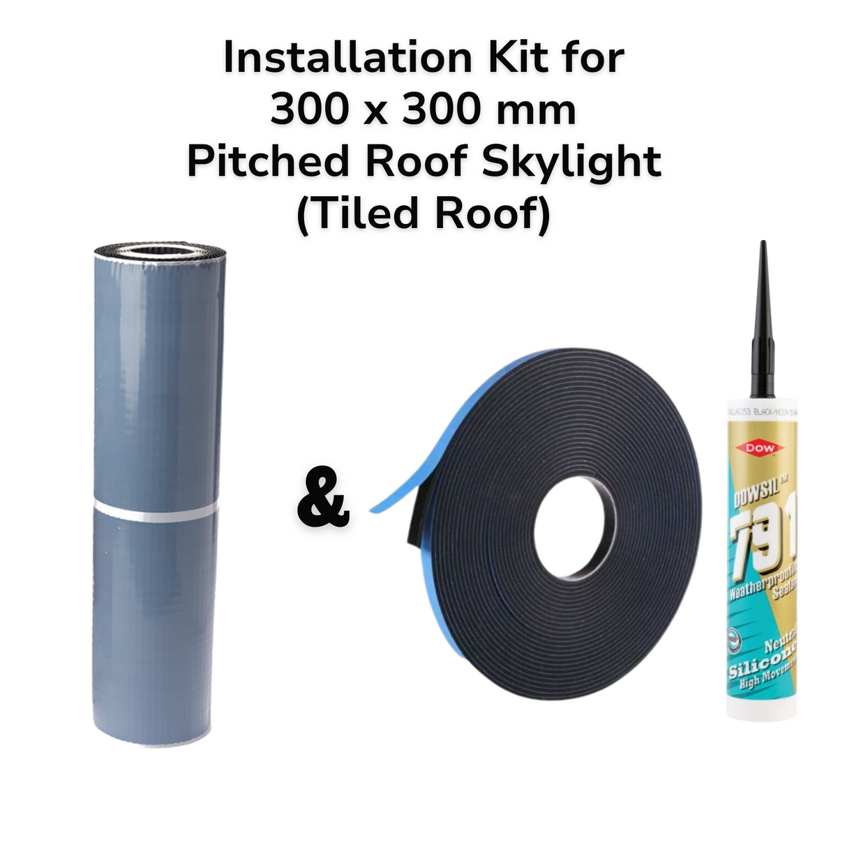 300 x 300 mm Pitched Roof Skylight (Tiled Roof) Installation Kit ...