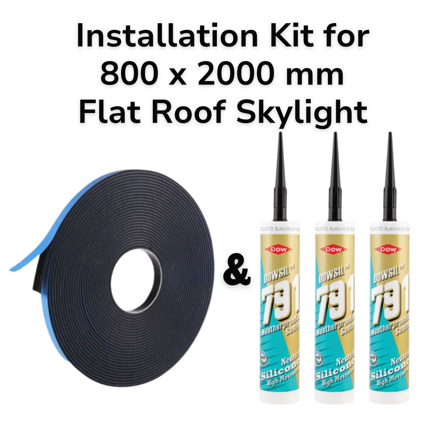 800 x 2000 mm Flat Roof Skylight Installation Kit – Lanterns-Direct